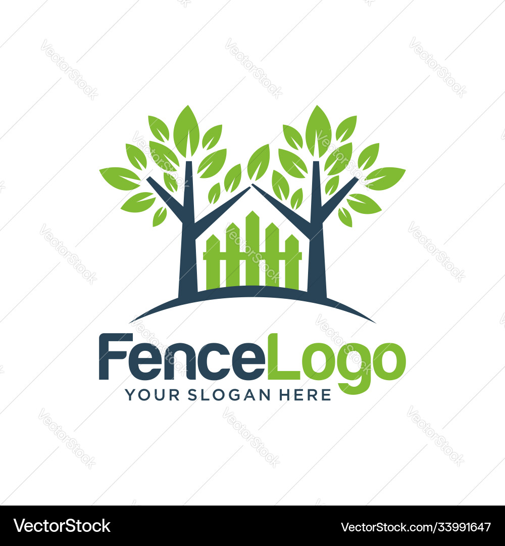 Fence logo design stock template Royalty Free Vector Image