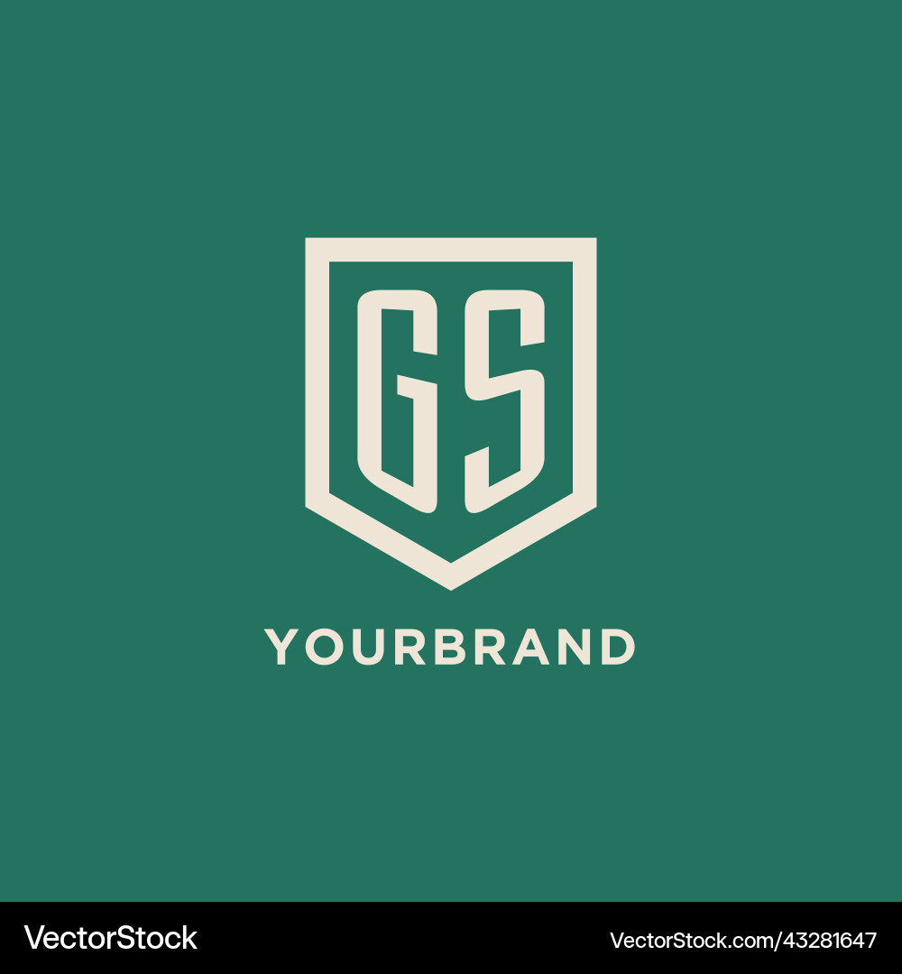 Gs initial logo monogram shield geometric shape Vector Image