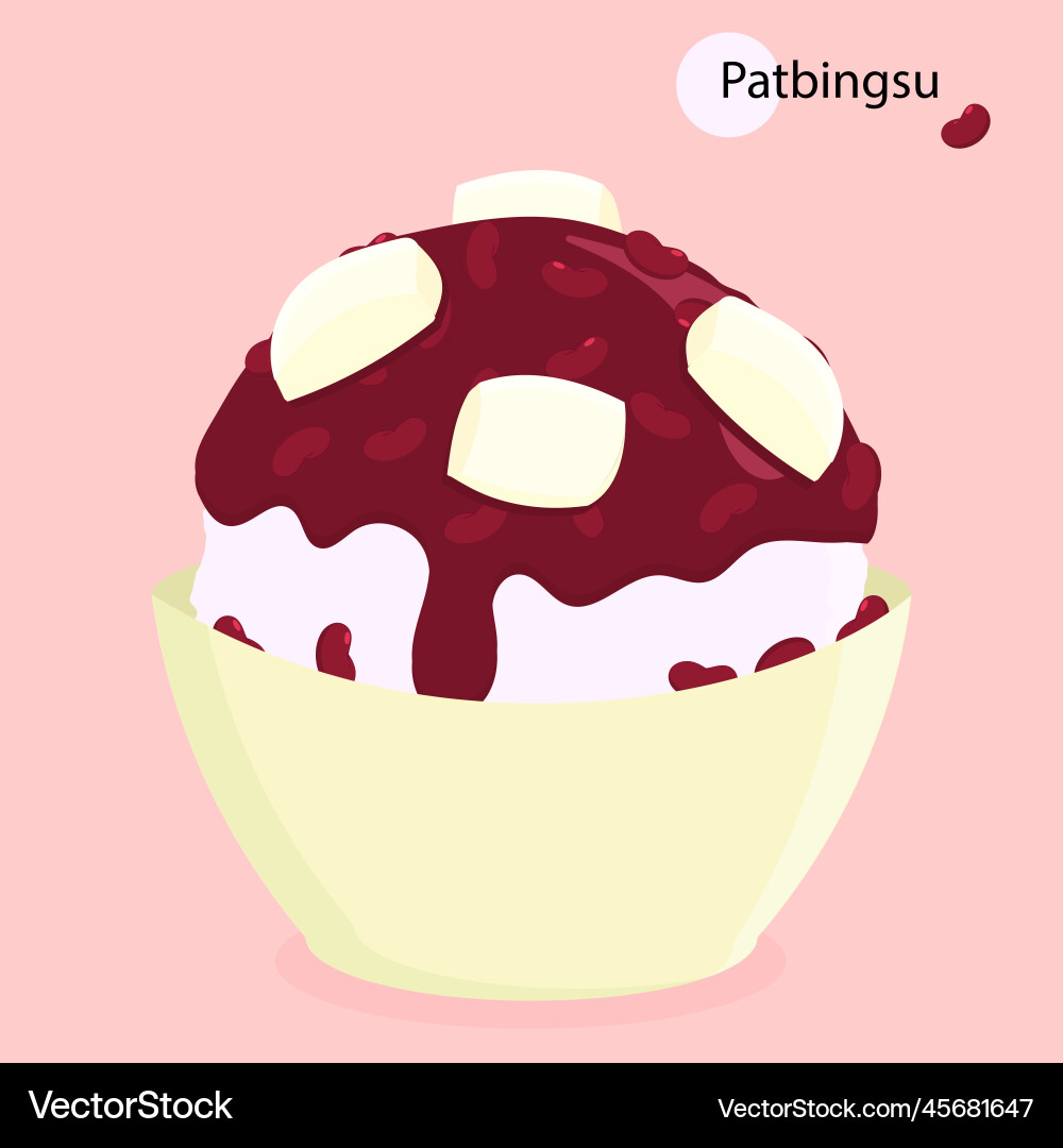Korean shaved ice bingsu Royalty Free Vector Image