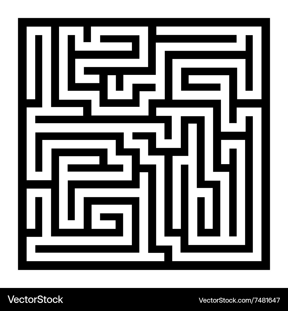 Thin line style maze on white background Vector Image