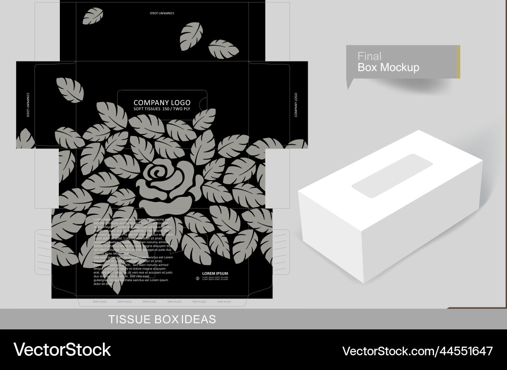 Tissue box template concept series Royalty Free Vector Image