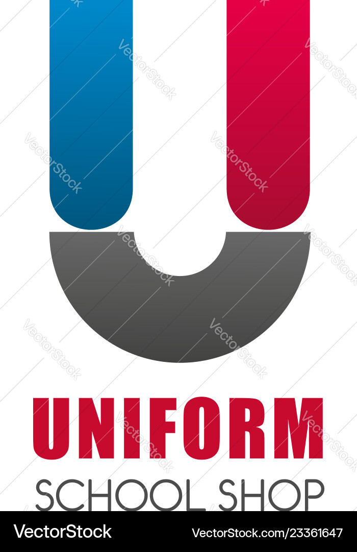 U Briefsymbol für Schuluniform Shop Lizenzfreier Vektor