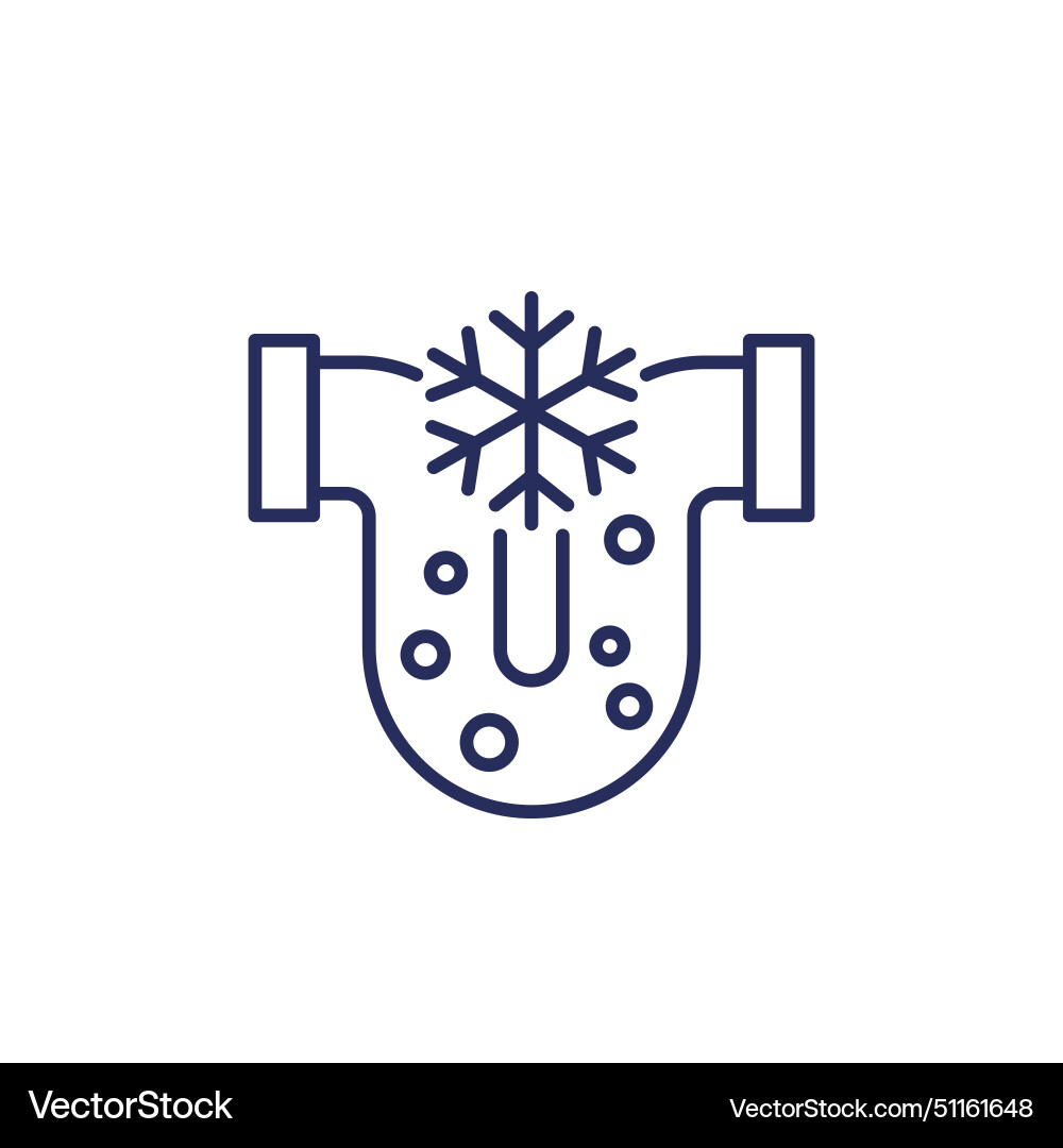 Frozen pipe line icon on white Royalty Free Vector Image