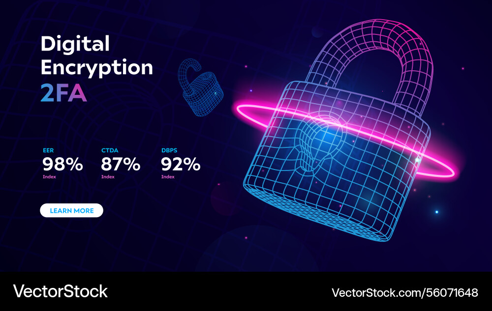 Futuristic digital padlock representing Royalty Free Vector
