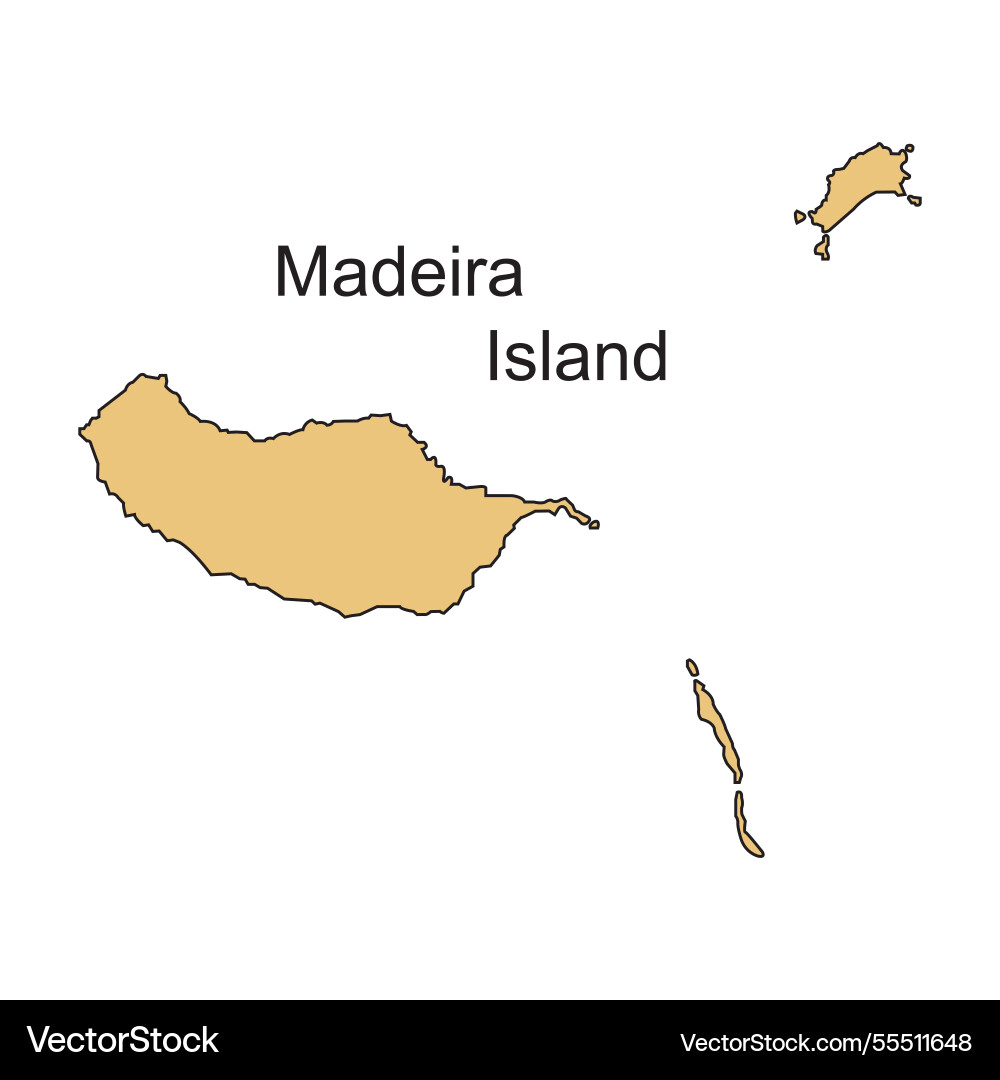 Madeira island map Royalty Free Vector Image - VectorStock