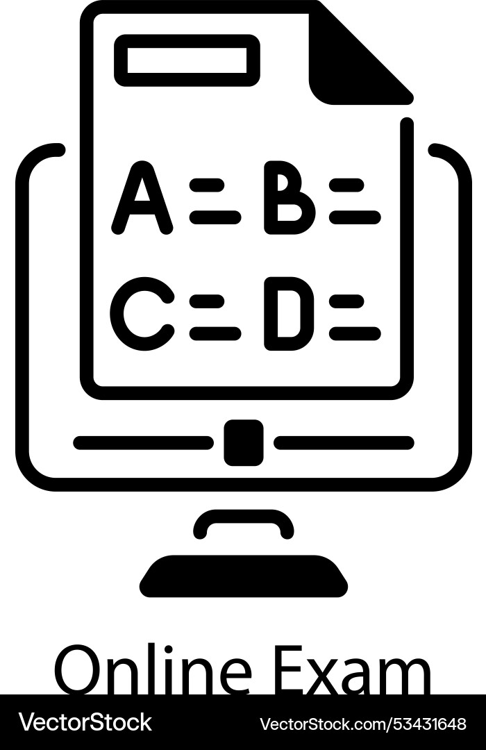 Online exam Royalty Free Vector Image - VectorStock