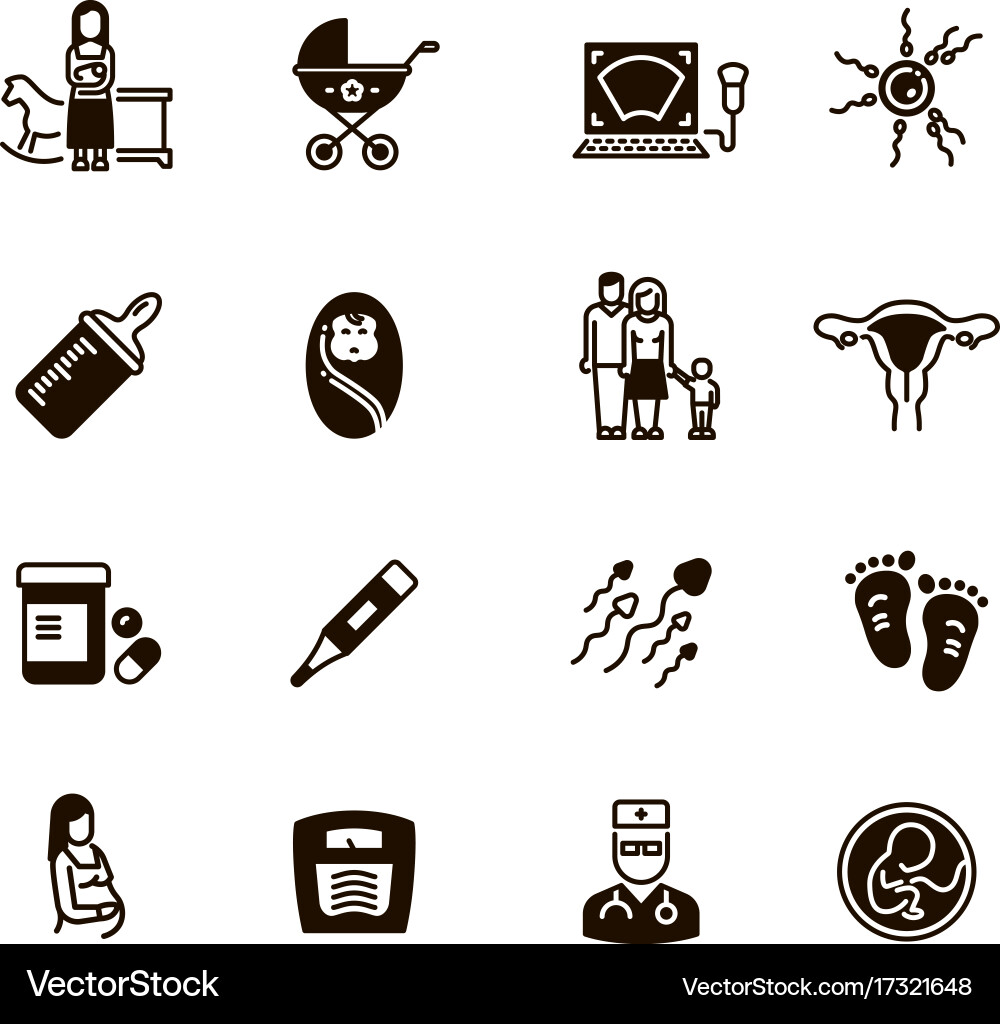 Pregnancy & Maternity Icons Royalty Free Vector Image