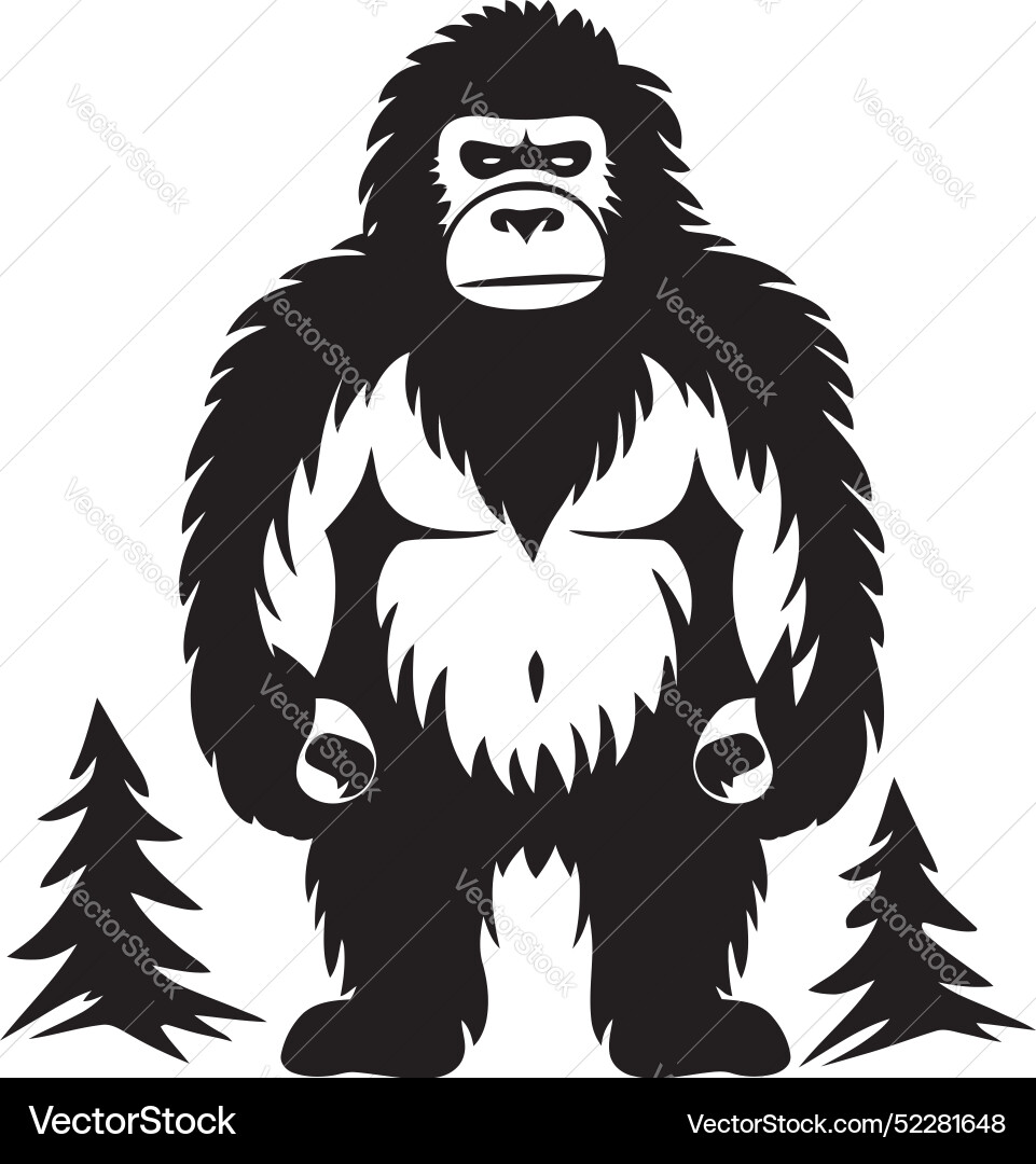 Sasquatch sanctuary cute bigfoot icon design Vector Image