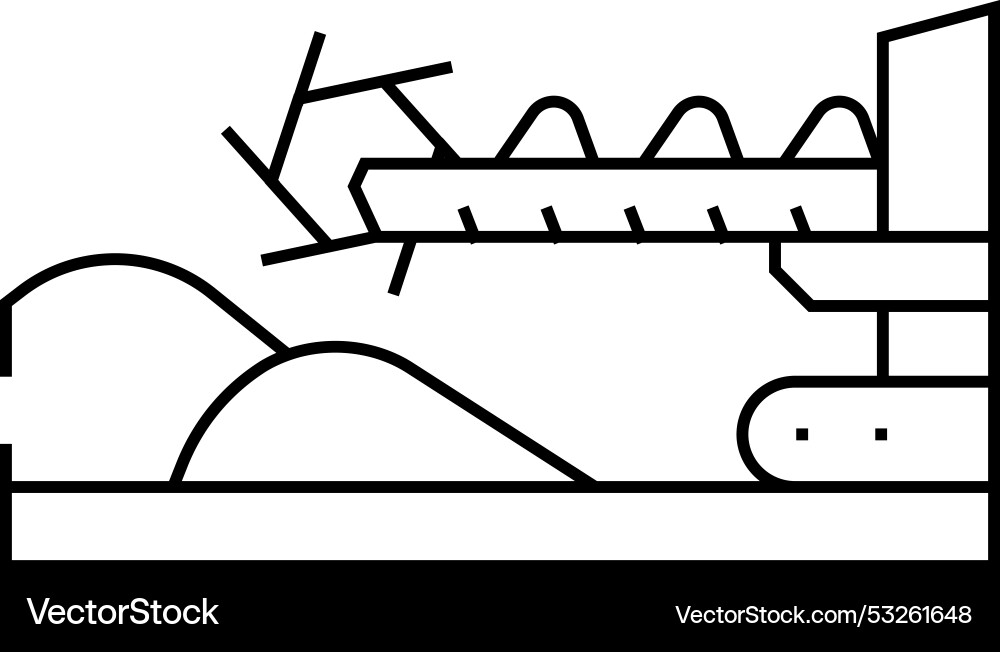 Stacker reclaimer steel production line icon Vector Image