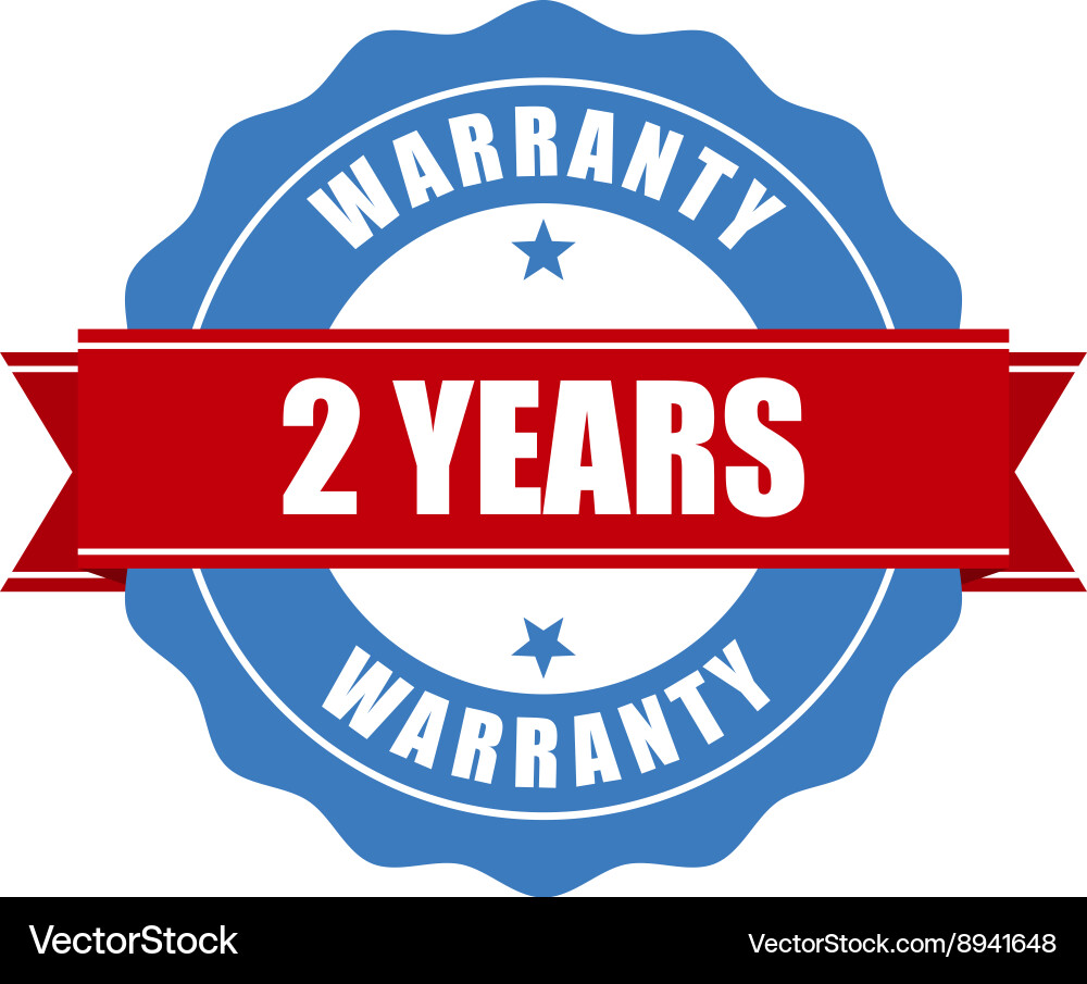 Two years warranty seal - round stamp Royalty Free Vector