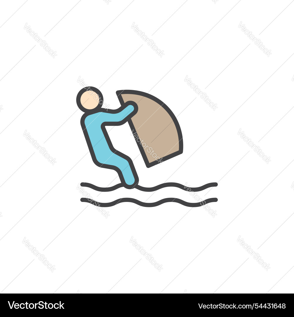 Windsurf icon in colored version Royalty Free Vector Image