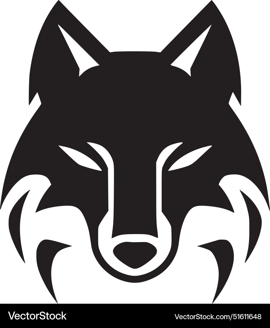 Wolf - black and white isolated icon Royalty Free Vector