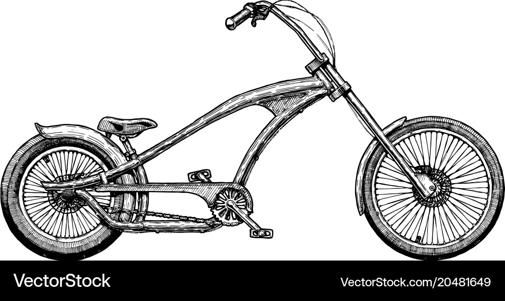 Chopper bicycle Royalty Free Vector Image - VectorStock