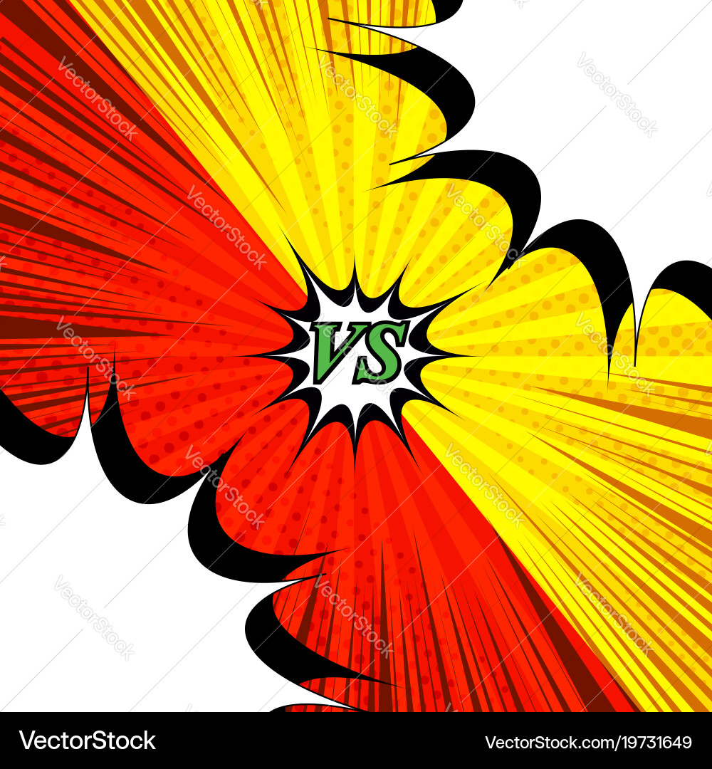 Comic rivalry bright template Royalty Free Vector Image