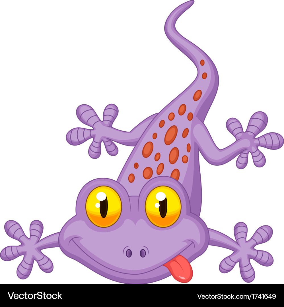 Cute gecko cartoon Royalty Free Vector Image - VectorStock