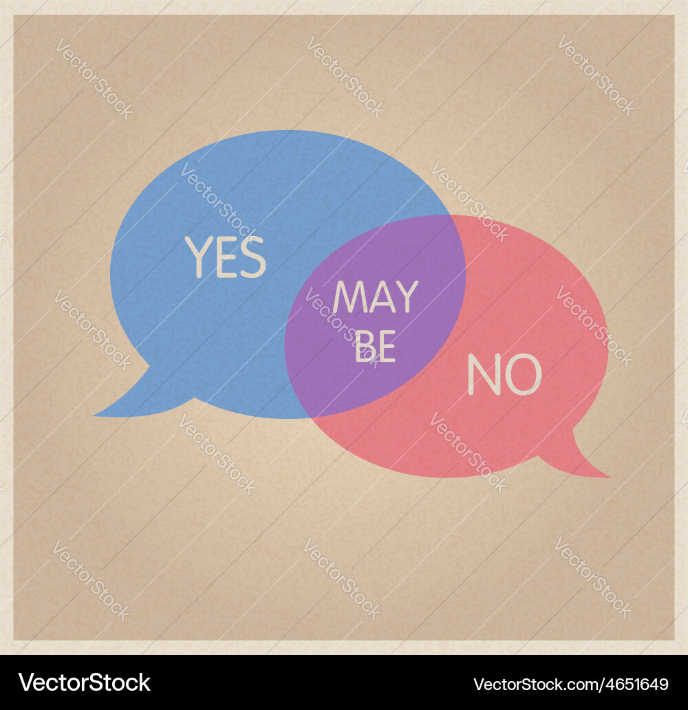 Decision symbol yes no maybe Royalty Free Vector Image