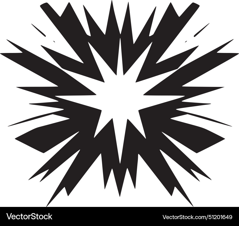 Explosion - black and white isolated icon Vector Image