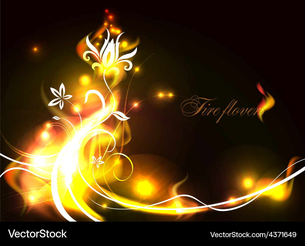 Fire flowers Royalty Free Vector Image - VectorStock