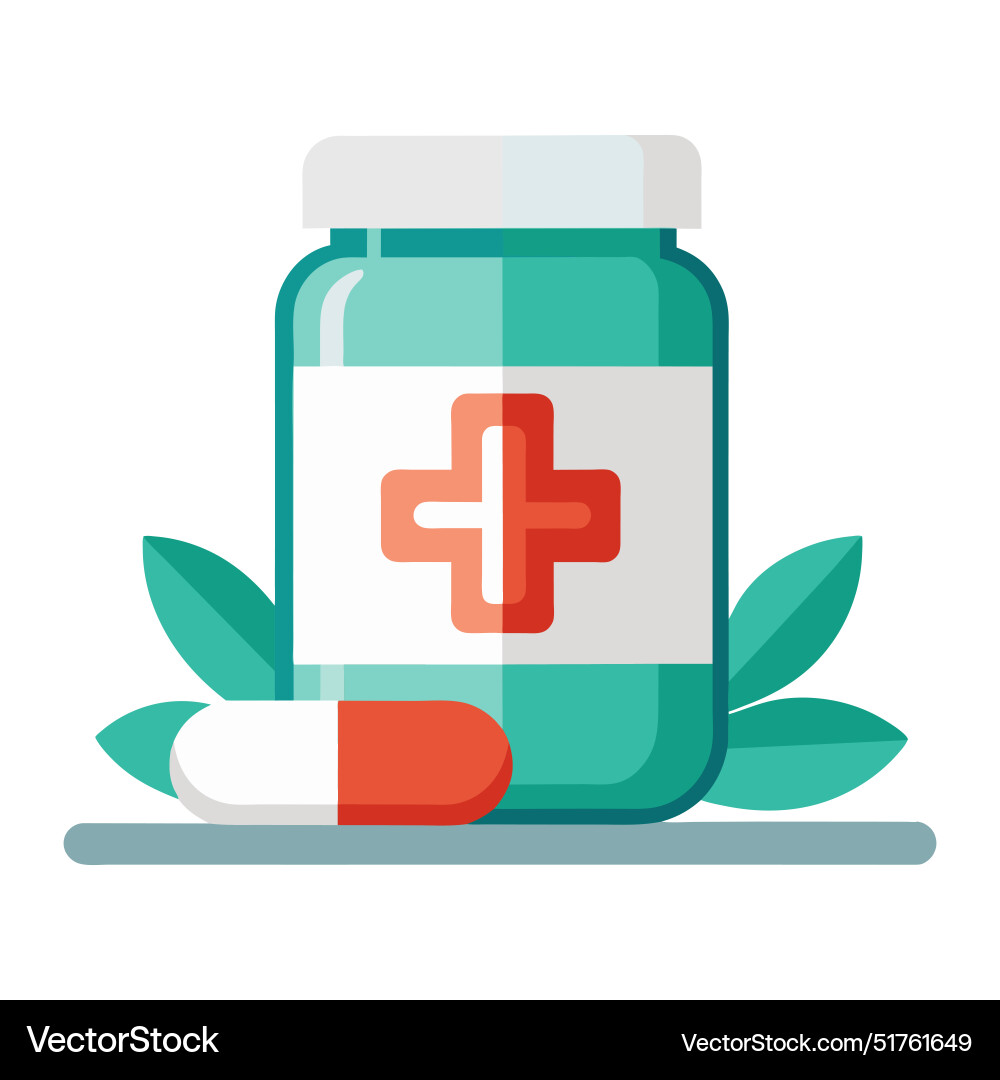 Medicine isolated flat Royalty Free Vector Image