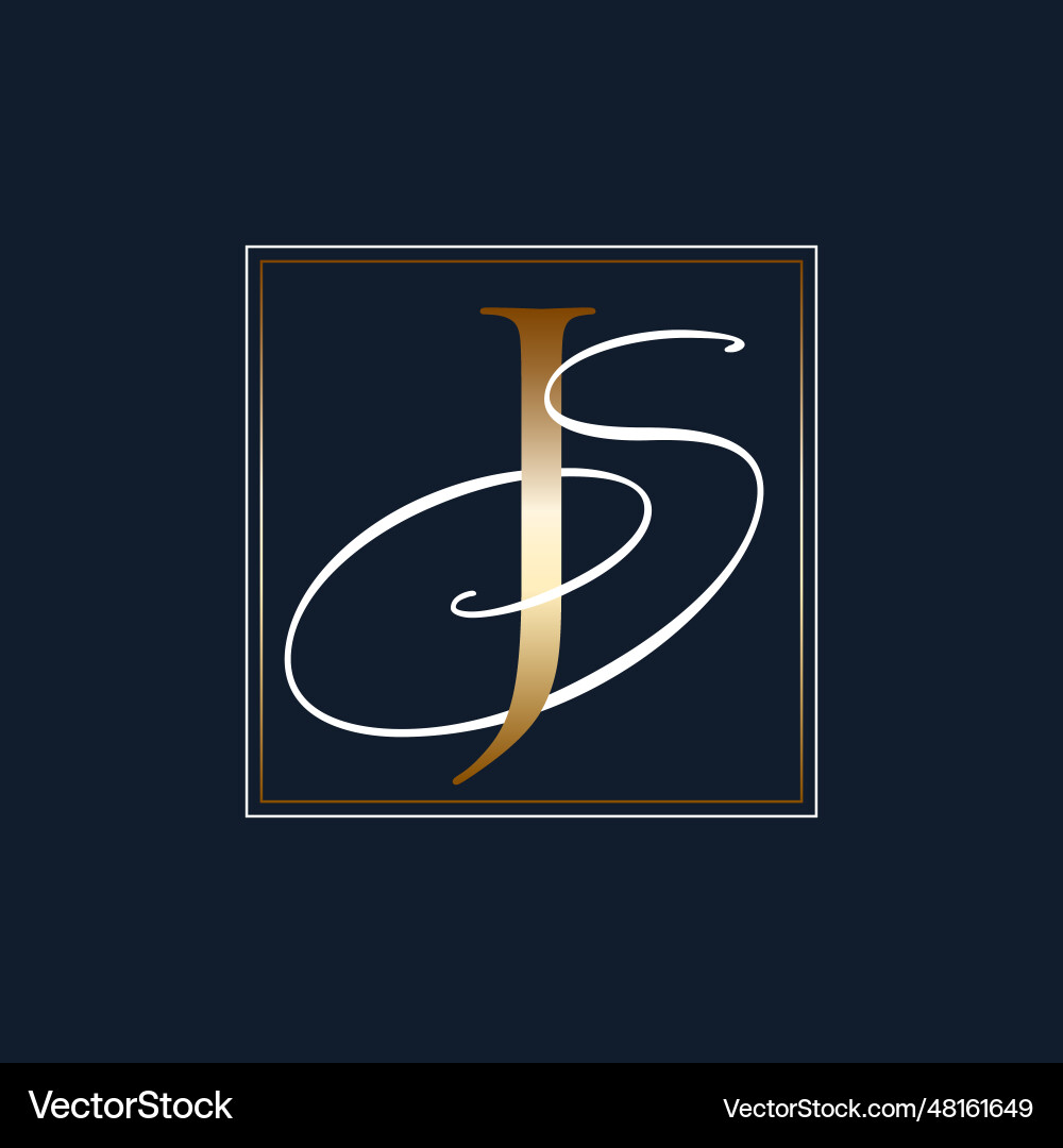 Monogram logo design with the letters j and s Vector Image