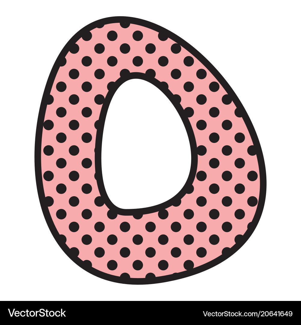 O alphabet letter with black polka dots on pink Vector Image