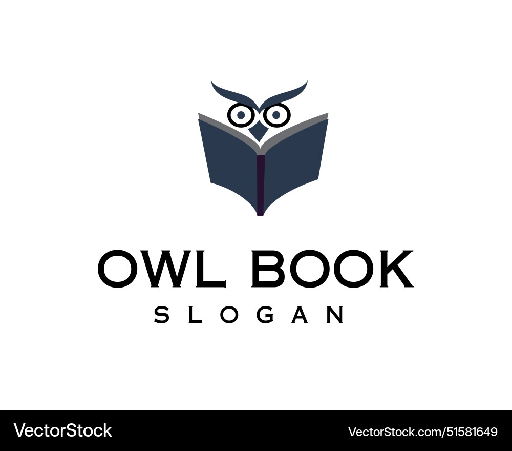 Owl book logo design Royalty Free Vector Image