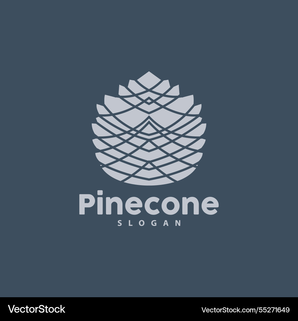 Pine cone logo elegant luxury simple design Vector Image
