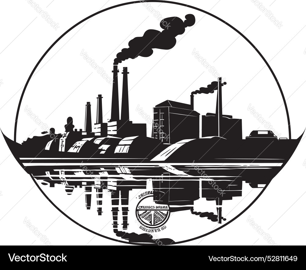 Pollutedpathways pollution logo design hazyharbor Vector Image