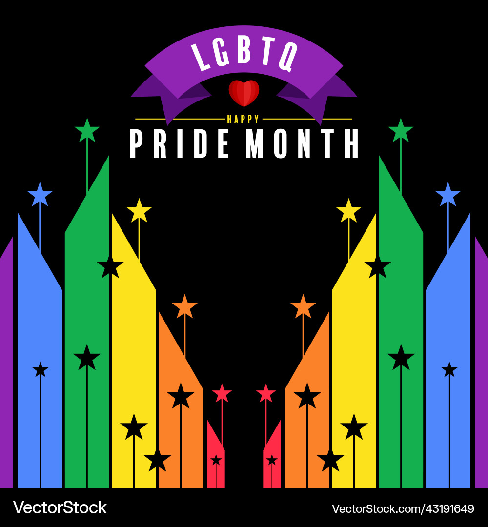 Pride month with flag rainbow Royalty Free Vector Image