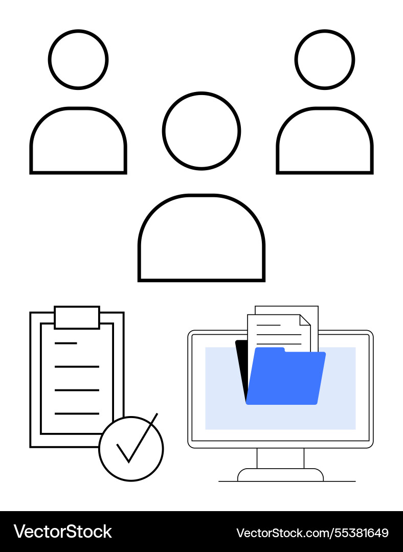 Team collaboration checklist and file sharing Vector Image