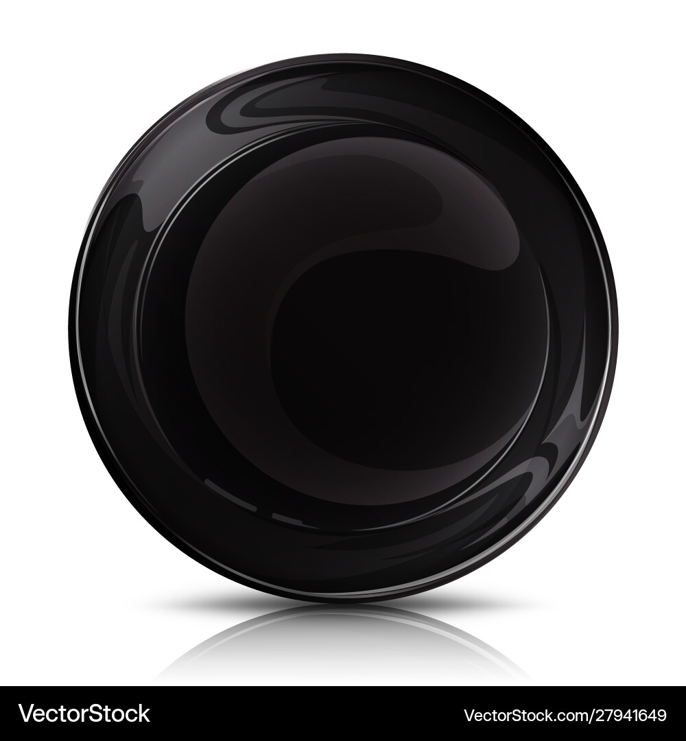 Un mock-up black plate front Royalty Free Vector Image