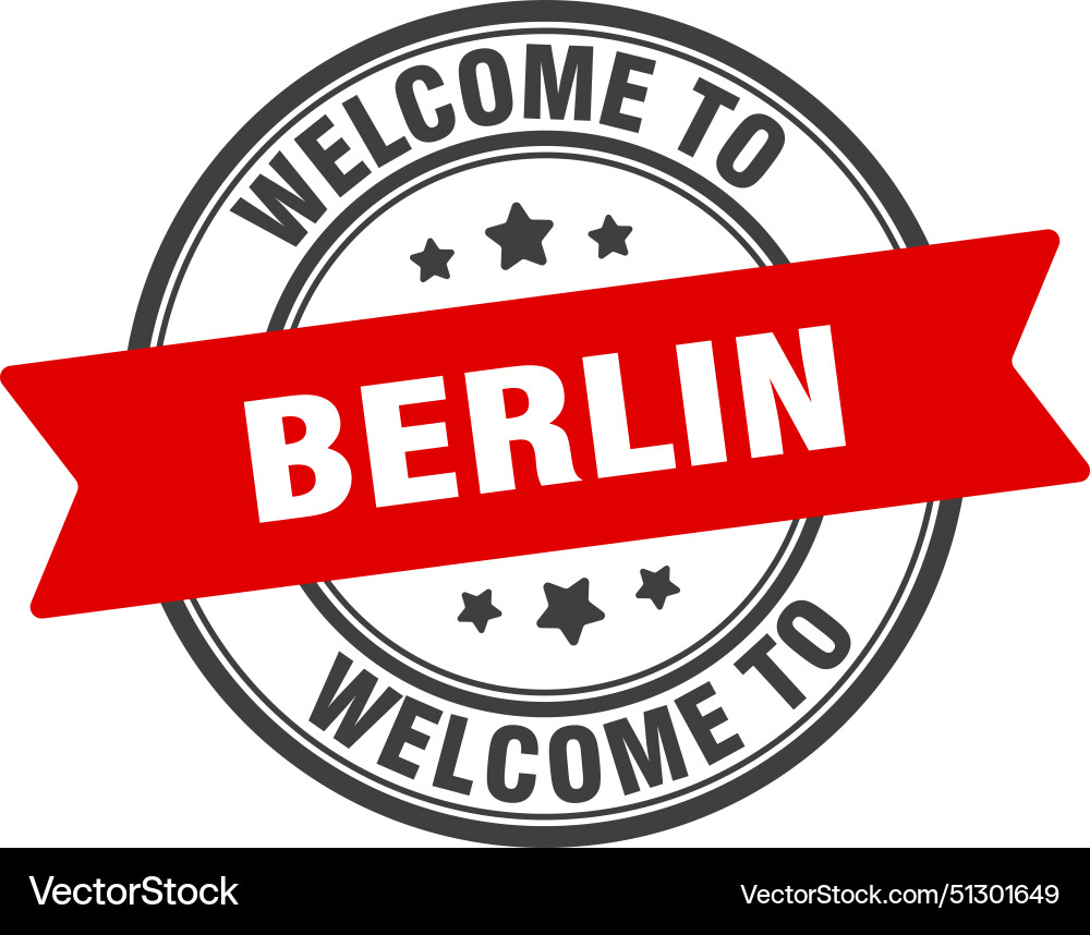 Welcome to berlin stamp round sign Royalty Free Vector Image
