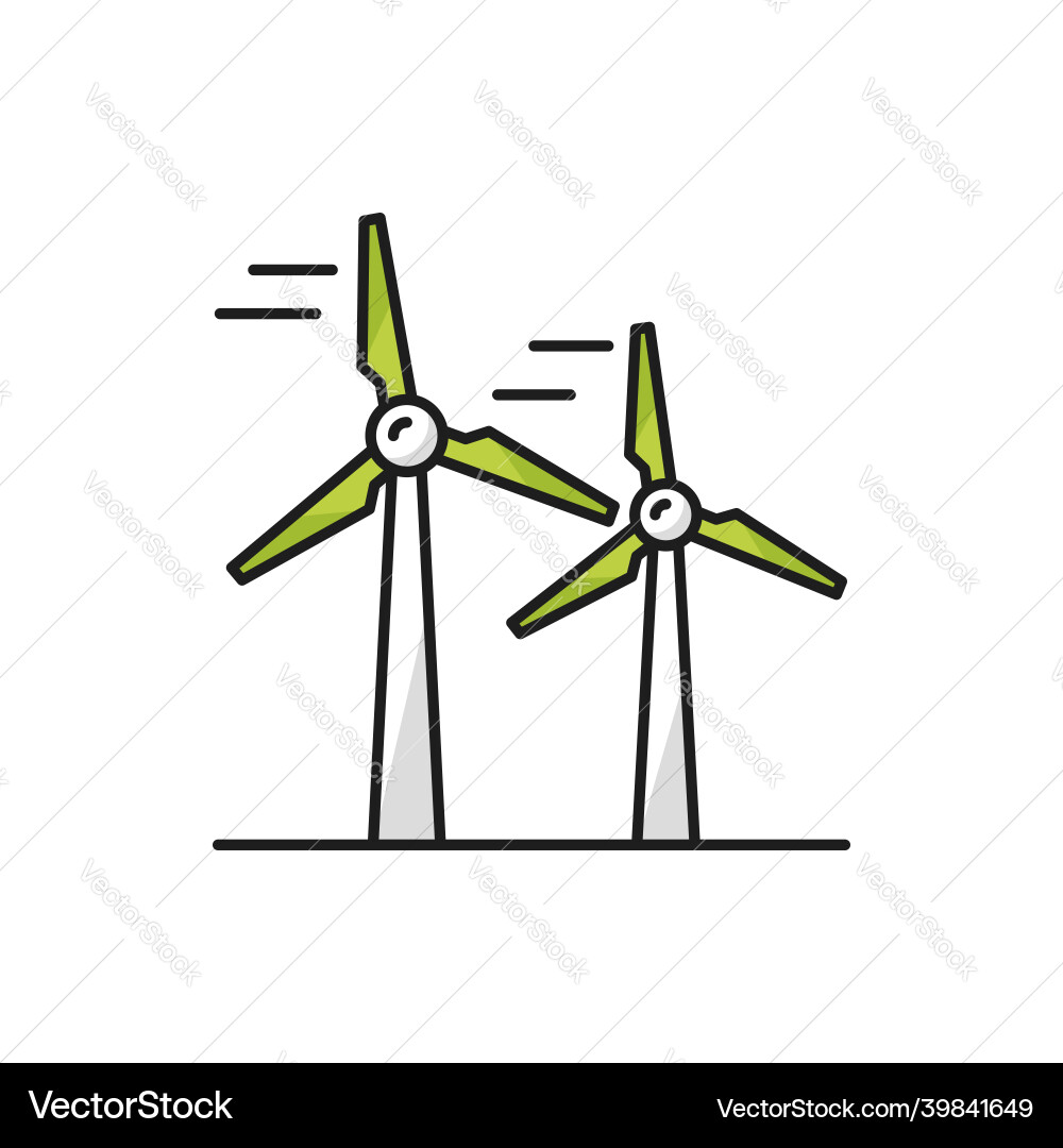 Wind turbine energy converter isolated windmill Vector Image