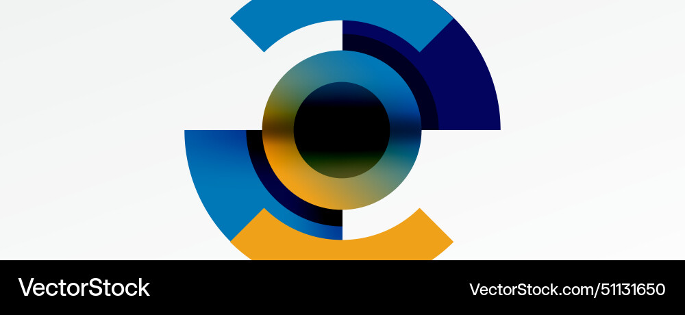 A blue and yellow circle with black center Vector Image