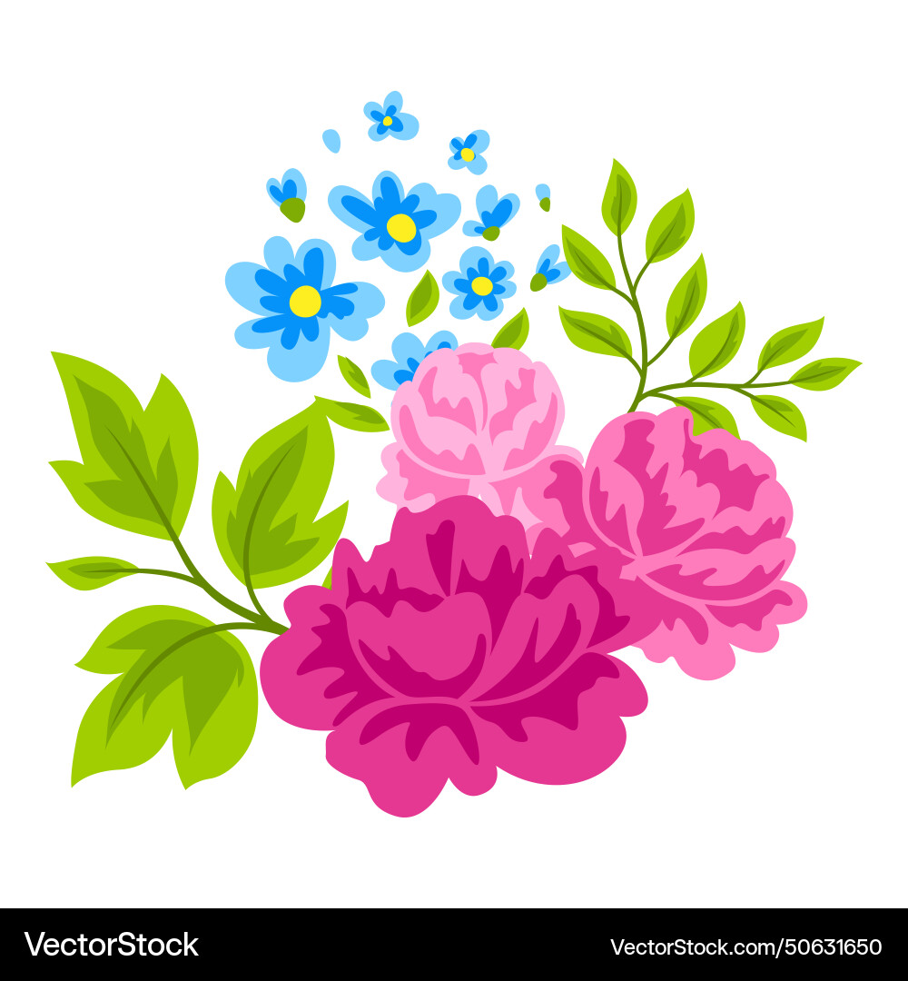 Background with pretty flowers beautiful Vector Image