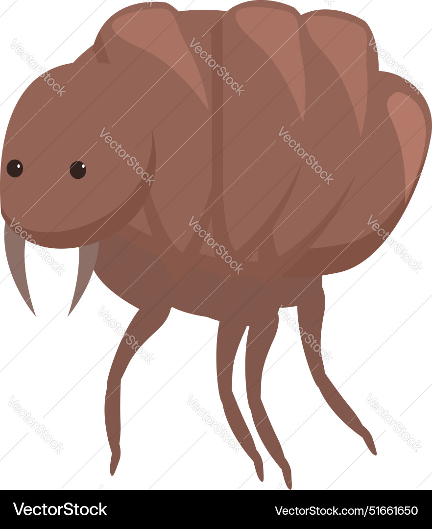 Brown flea insect crawling with six legs Vector Image