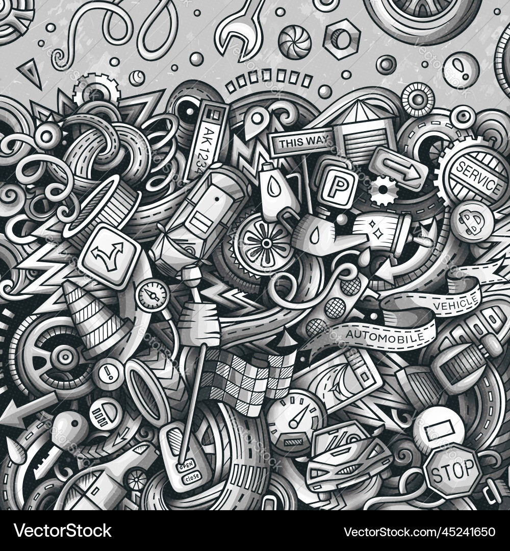 Cartoon cute doodles vehicle frame Royalty Free Vector Image