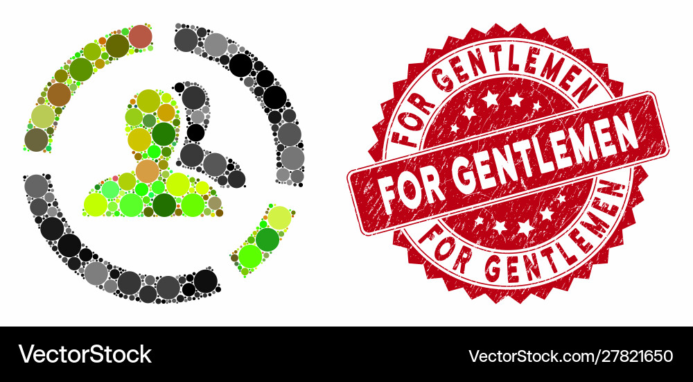 Collage demography diagram with distress Vector Image