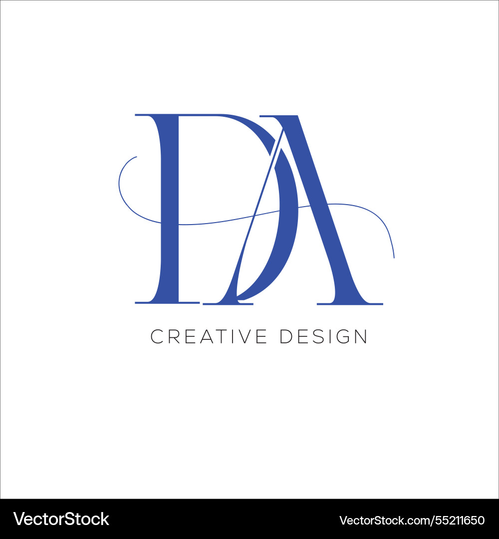 Da initial logo design Royalty Free Vector Image