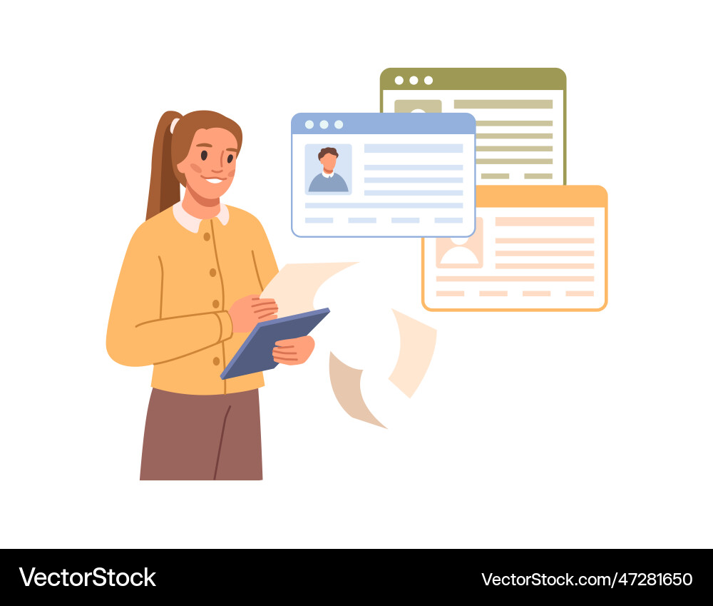 Human resource manager hiring recruitment agent Vector Image