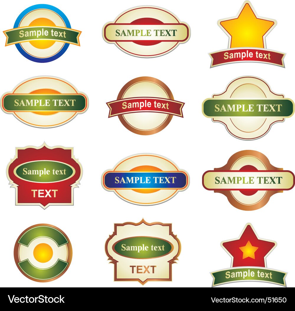 Label assortment Royalty Free Vector Image - VectorStock
