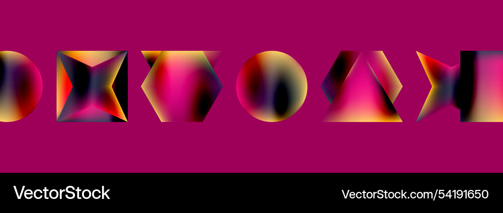 Neon color geometric shapes square triangle circle