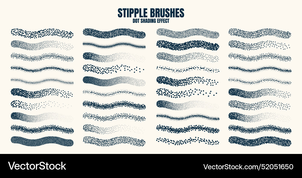 Stipple scatter brush ink drawing and texturing Vector Image