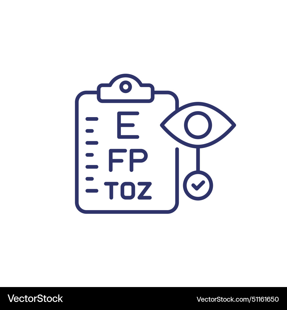 Vision acuity and eyesight testing line icon Vector Image