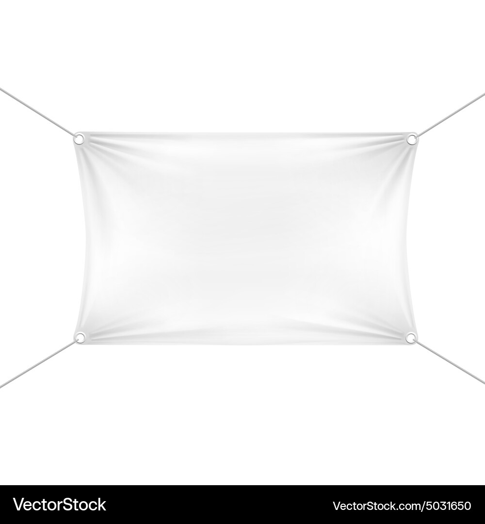 White Folded Banner with Ropes Royalty Free Vector Image