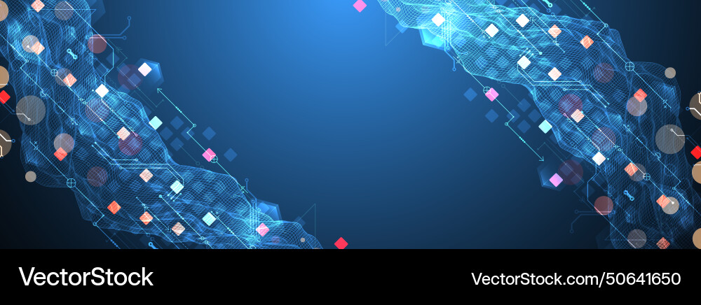 Wireframe big data concept abstract digital Vector Image