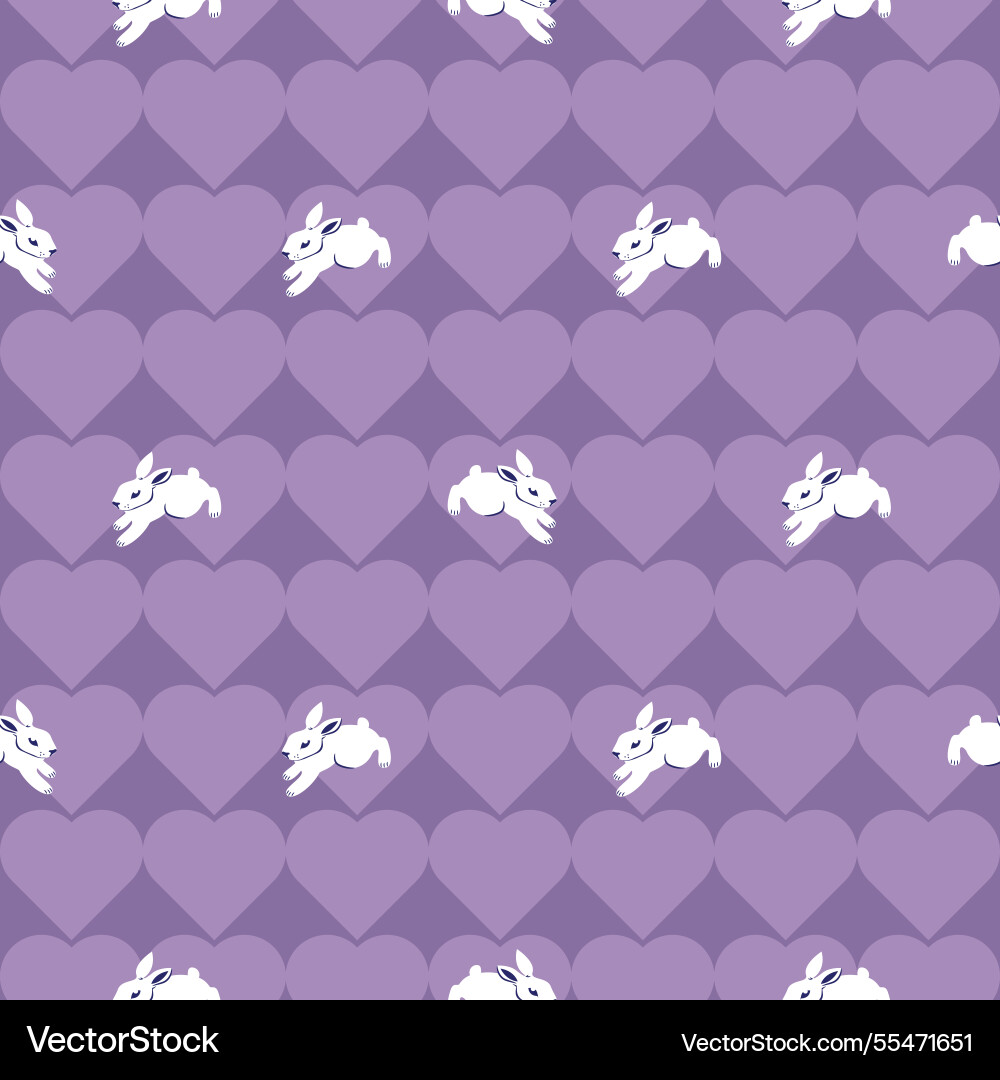 Bold hearts grid seamless pattern with tiny easter