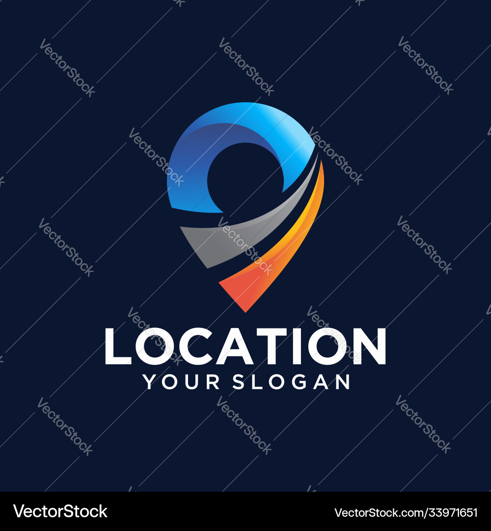 Colorful pin location symbol logo Royalty Free Vector Image