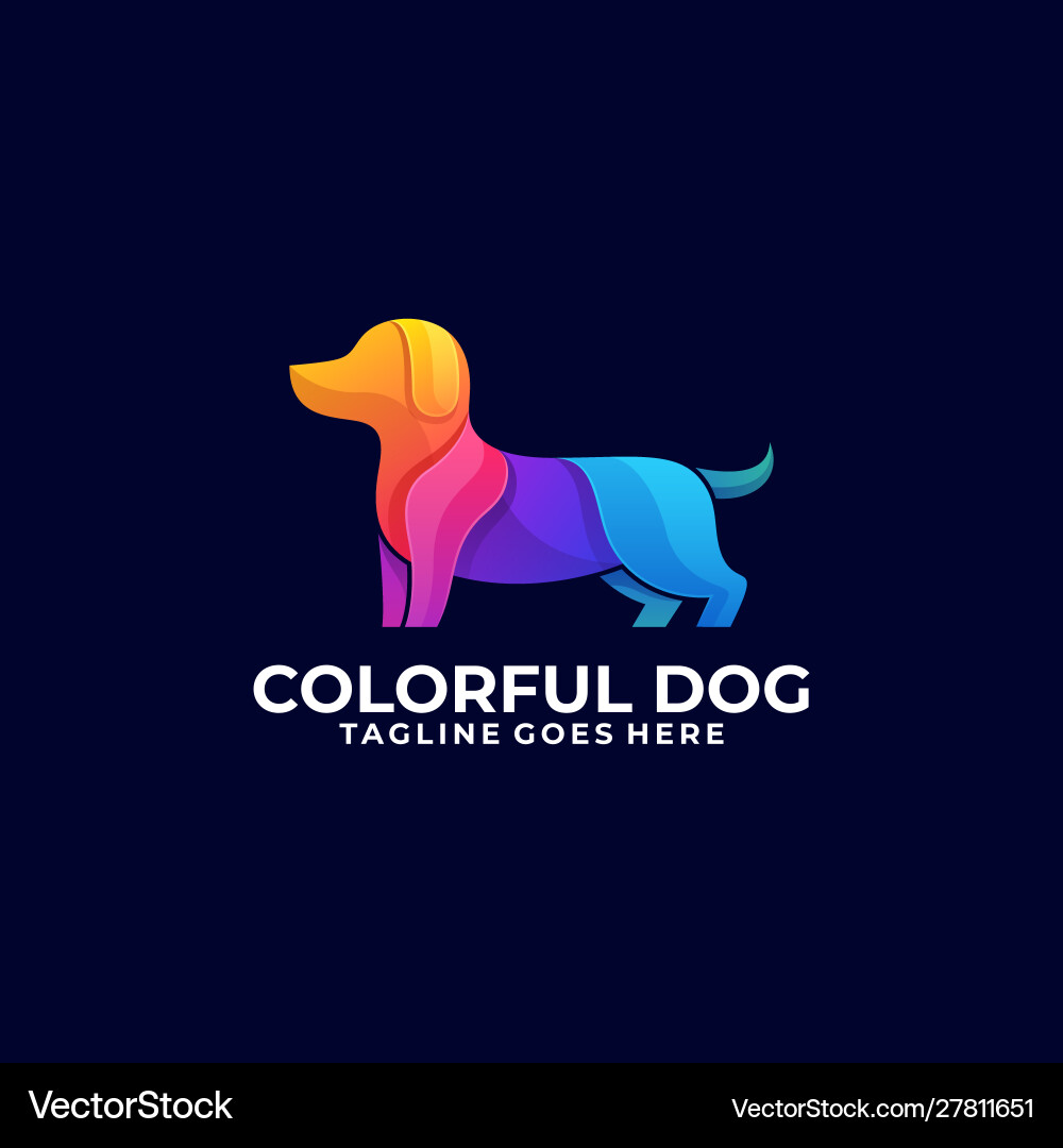 Dog colorful design concept template Royalty Free Vector
