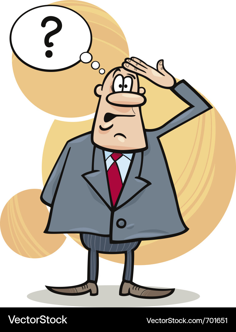 Funny confused boss Royalty Free Vector Image - VectorStock